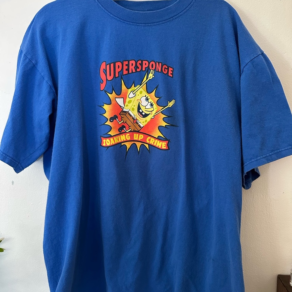 Vintage Retro 2001 Y2k Spongebob Supersponge Blue Cot… - Gem